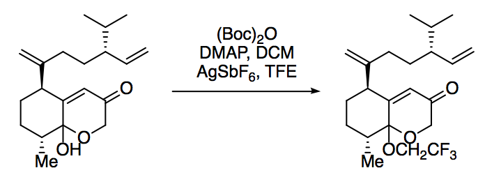 Solved (Boc)20 DMAP, DCM AgSbF6, TFE Me MeOCH2CF2 | Chegg.com