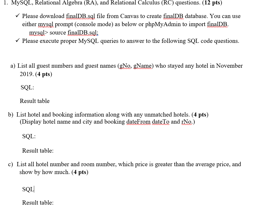 Solved CREATE DATABASE finalDB ; /* DATETIME of SQL Server | Chegg.com