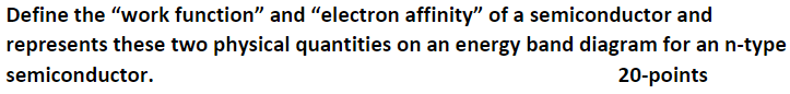 Solved Define the "work function" and "electron affinity" of | Chegg.com