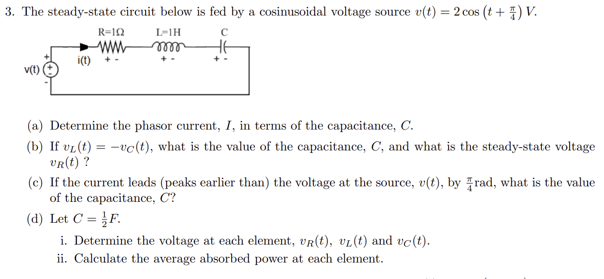 Solved (a) ﻿Determine the phasor current, I, in terms of the | Chegg.com