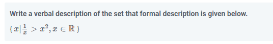 Solved Write a verbal description of the set that formal | Chegg.com