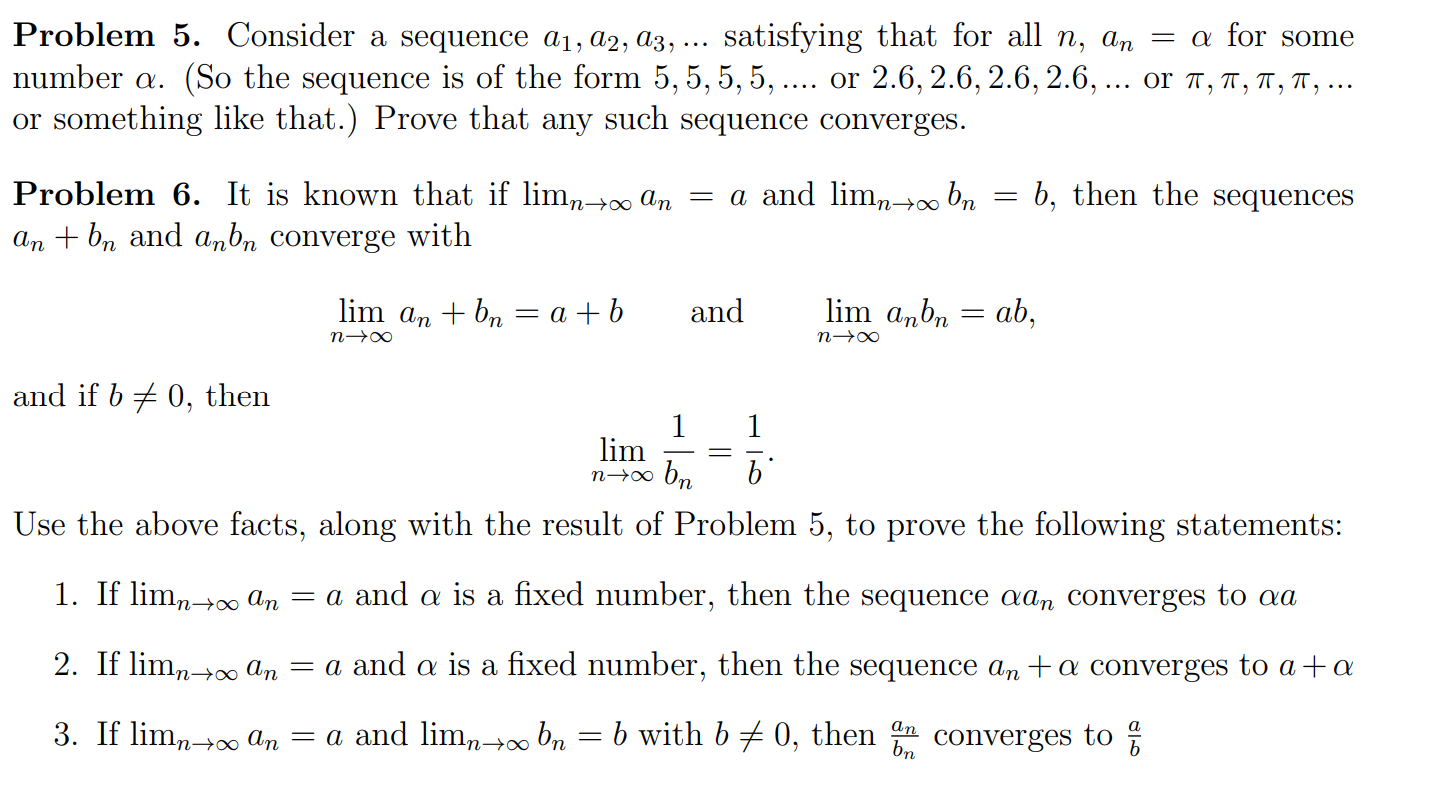 Solved Problem 5. Consider a sequence d1, A2, A3, satisfying | Chegg.com