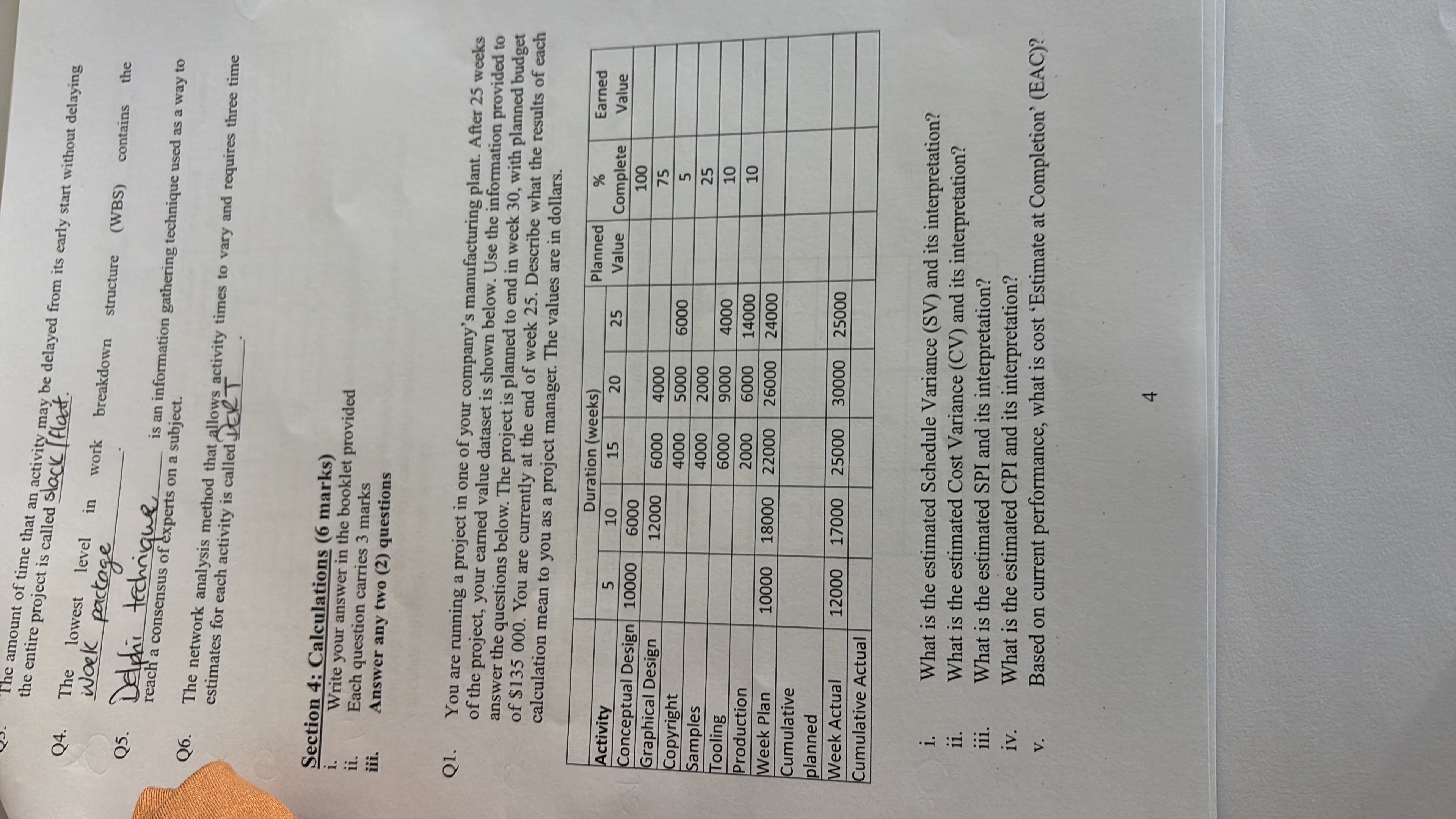 Solved .Section 4: Calculations ( 6 ﻿marks)i. ﻿Write your | Chegg.com