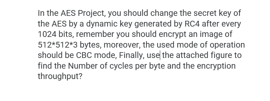 First required: - Search for the AES code from the | Chegg.com