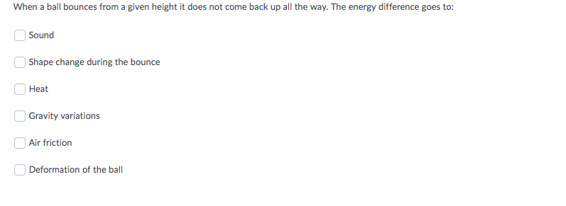Solved When a ball bounces from a given height it does not | Chegg.com