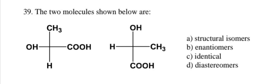 Solved What are the two molecules shown below? | Chegg.com
