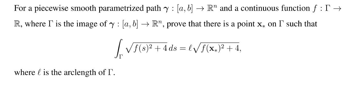 Solved For a piecewise smooth parametrized path γ:[a,b]→Rn | Chegg.com