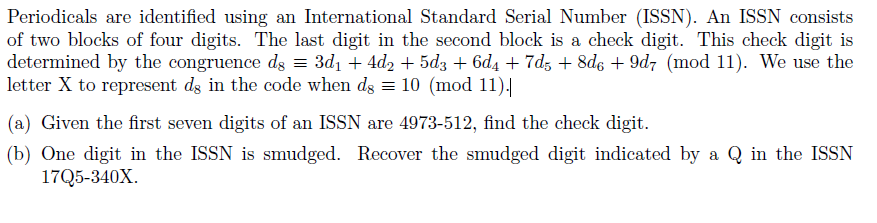 Solved Periodicals are identified using an International | Chegg.com