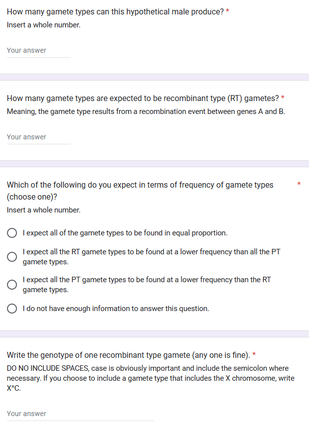 Solved How many gamete types can this hypothetical male | Chegg.com