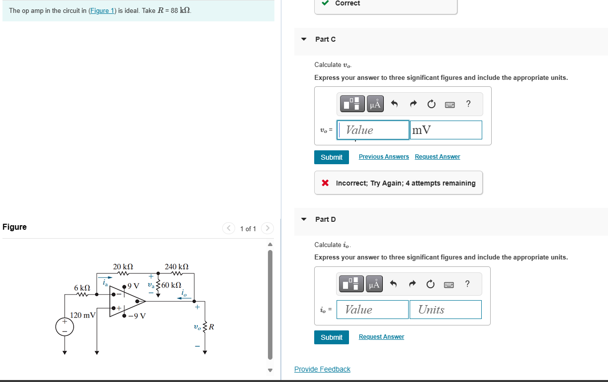 Solved Calculate vo and io The op amp in the circuit in | Chegg.com