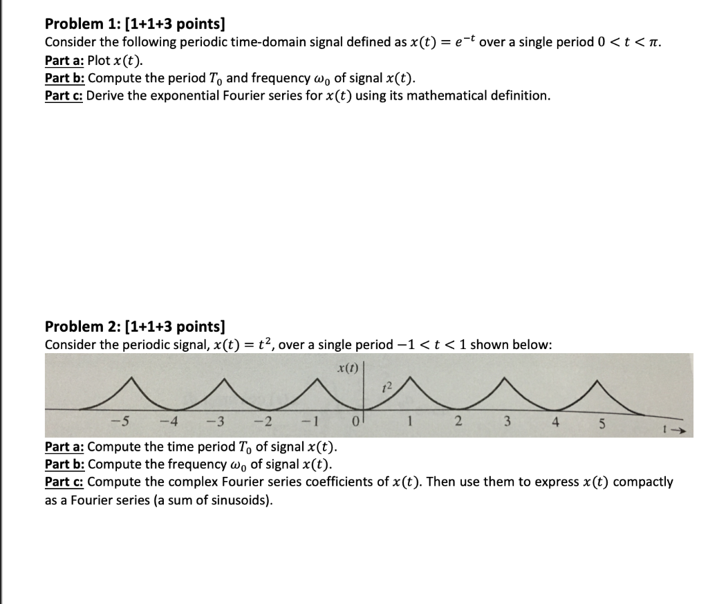 Solved Problem 1: [1+1+3 points) Consider the following | Chegg.com