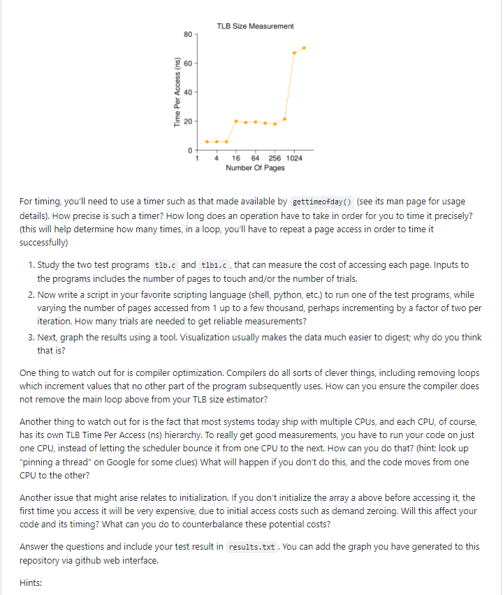 Code for tlb.c: #define _GNU_SOURCE | Chegg.com