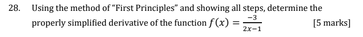 Solved 28. Using the method of "First Principles" and | Chegg.com