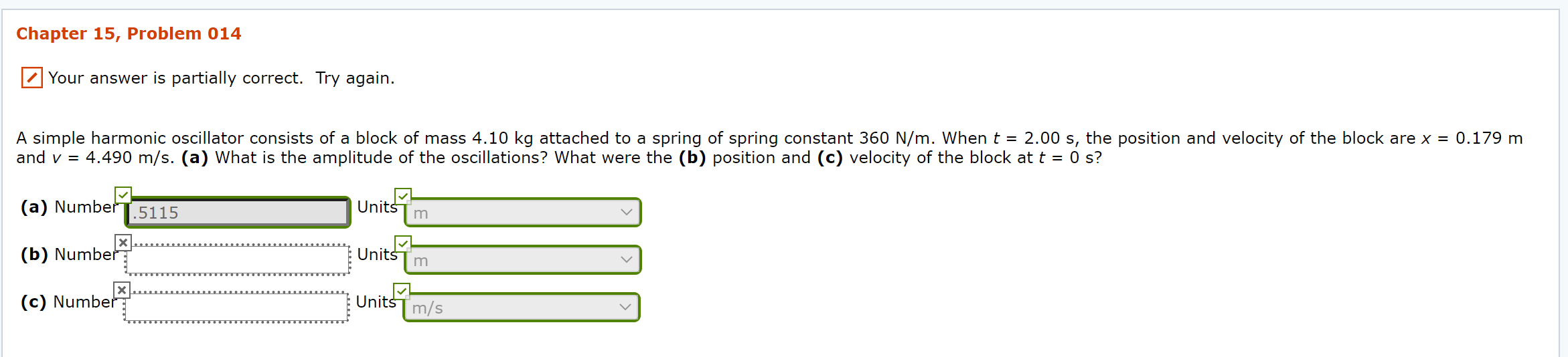 Solved Chapter 15, Problem 014 | Your answer is partially | Chegg.com