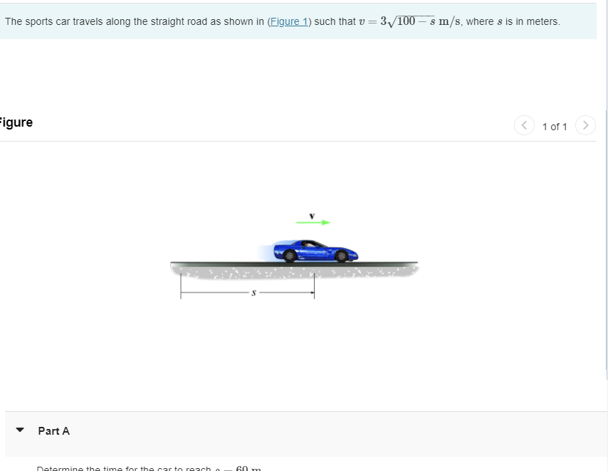 Solved The sports car travels along a straight road as shown | Chegg.com