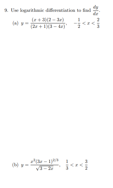 Solved Use logarithmic differentiation to find | Chegg.com