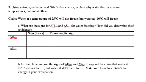 Solved 3. Using entropy, enthalpy, and Gibb's free energy, | Chegg.com