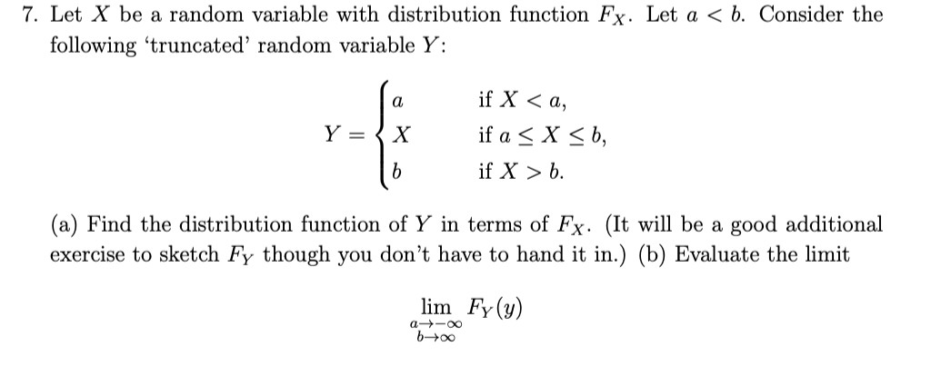 Solved 7. Let X be a random variable with distribution | Chegg.com