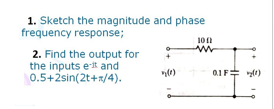Solved 1. Sketch the magnitude and phase frequency response; | Chegg.com