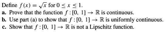 Define f(x)=x for 0≤x≤1 a. Prove that the function | Chegg.com