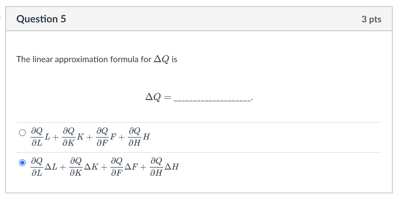Solved For This Problem, What Is The Linear Approximation 
