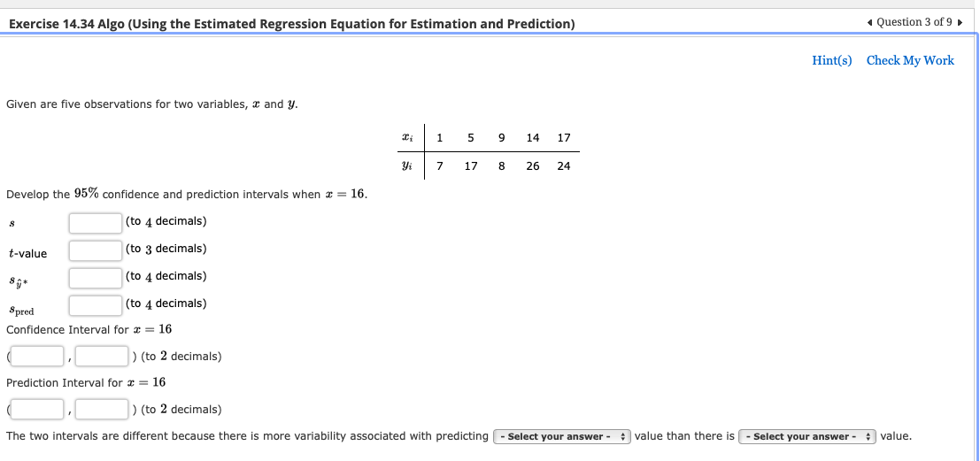 Solved Exercise 14.34 Algo (Using the Estimated Regression | Chegg.com