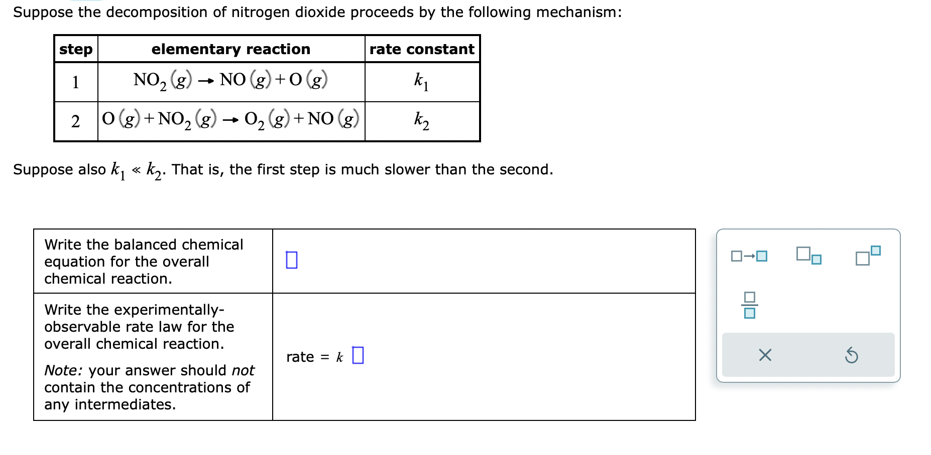 Suppose the decomposition of nitrogen dioxide | Chegg.com
