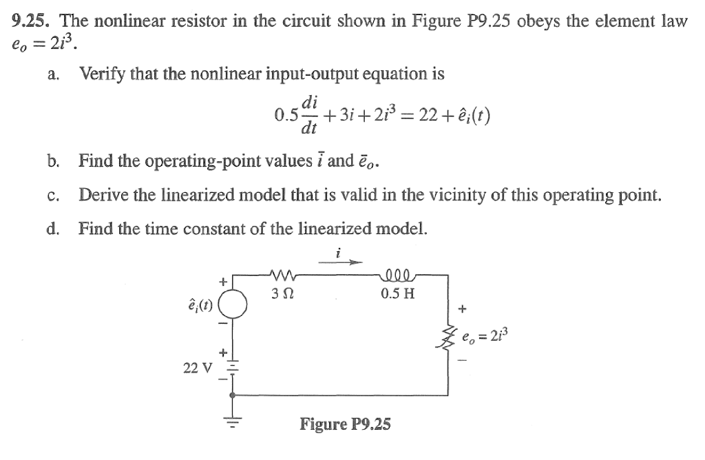 Solved 9.25. The nonlinear resistor in the circuit shown in | Chegg.com