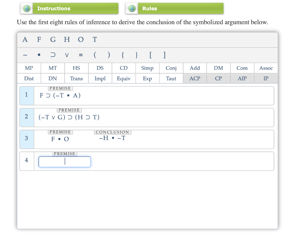 Instructions Rules Use the first eight rules of | Chegg.com