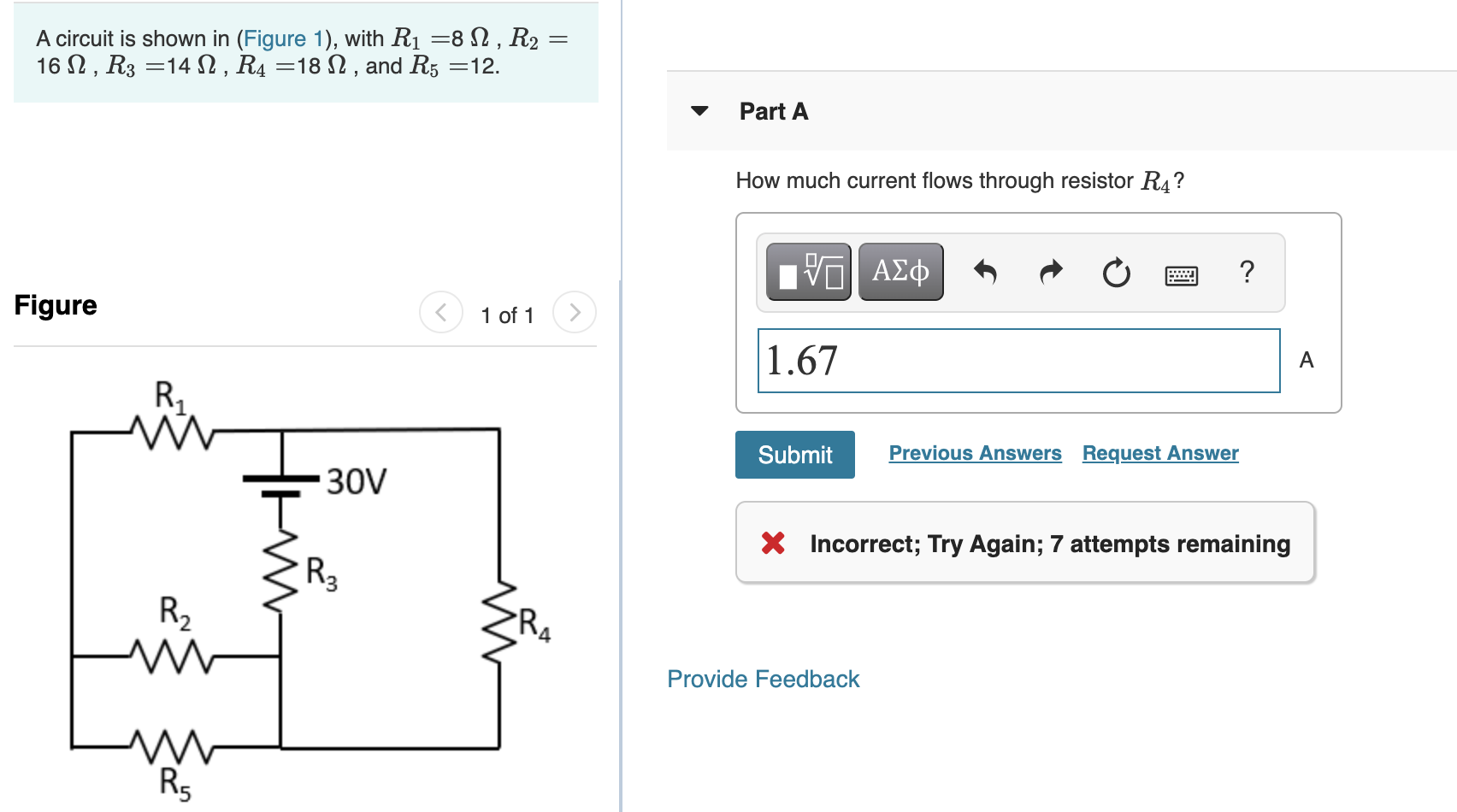 Solved = A circuit is shown in (Figure 1), with Rj =8 12 , | Chegg.com