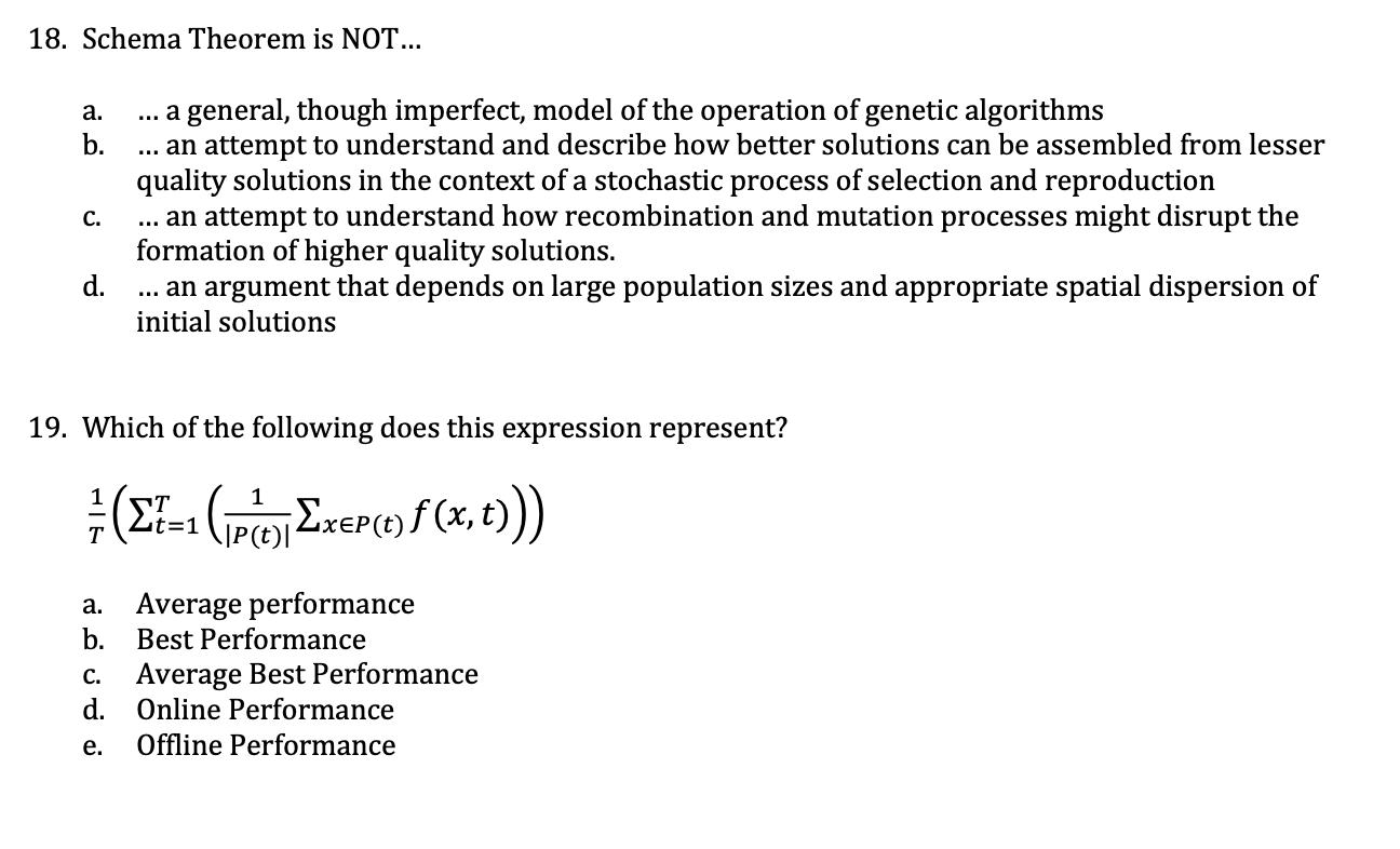 Solved 18. Schema Theorem is NOT... a. b. C. a general, | Chegg.com