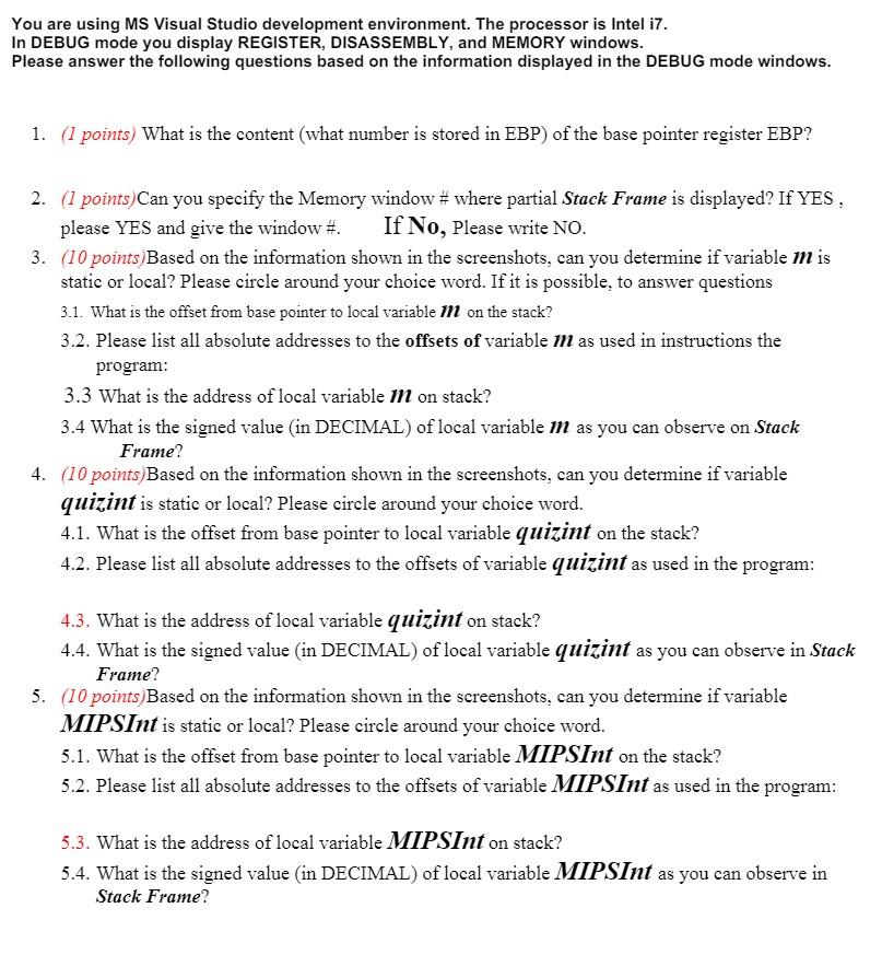 You are using MS Visual Studio development | Chegg.com