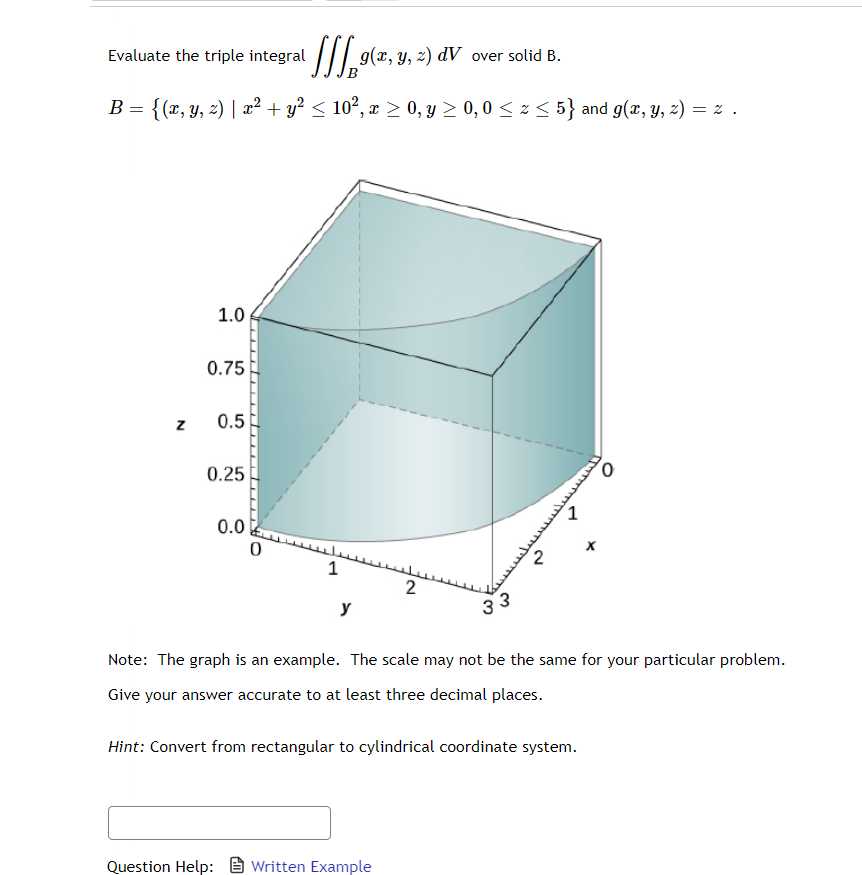 Solved Set up an integral in cylindrical coordinates to | Chegg.com