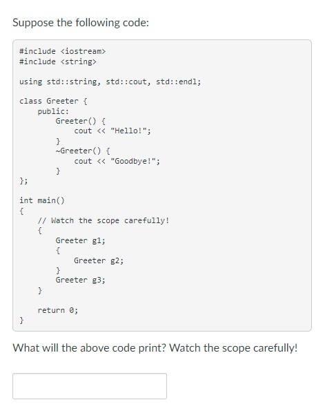 Solved Suppose the following code: #include #include using | Chegg.com