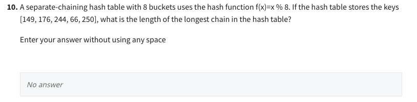 Solved 10 A Separate Chaining Hash Table With 8 Buckets 9268