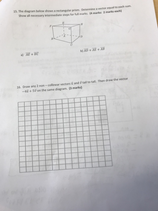 Solved 15. The diagram below shows a rectangular prism. | Chegg.com