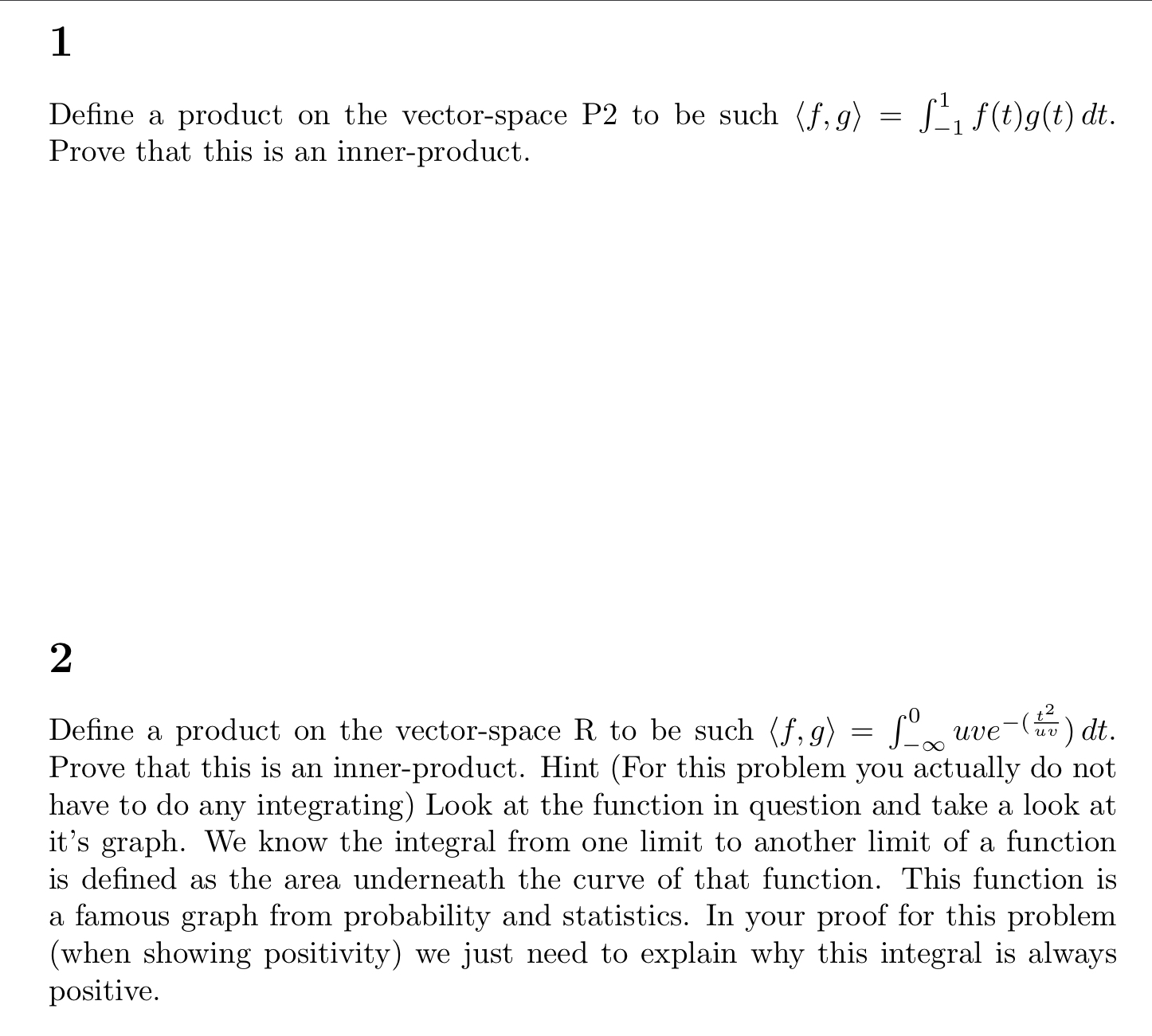 Solved Define a product on the vector-space P2 to be such | Chegg.com