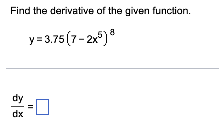 Solved code class="asciimath">Find the derivative of the | Chegg.com