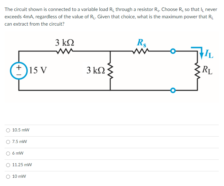 Solved The circuit shown is connected to a variable load Rị | Chegg.com