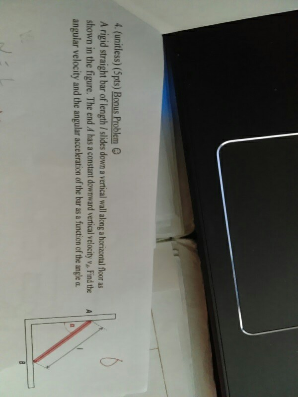 Solved 4. (unitless) (5pts) Bonus Problem A rigid straight | Chegg.com