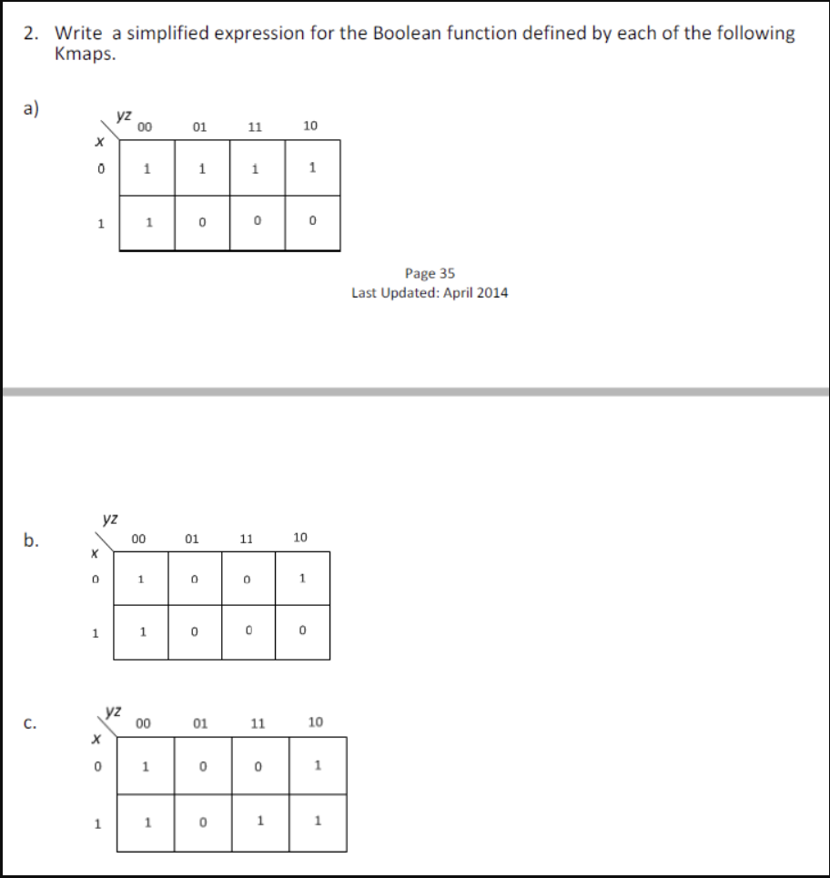 Solved 2. Write a simplified expression for the Boolean | Chegg.com