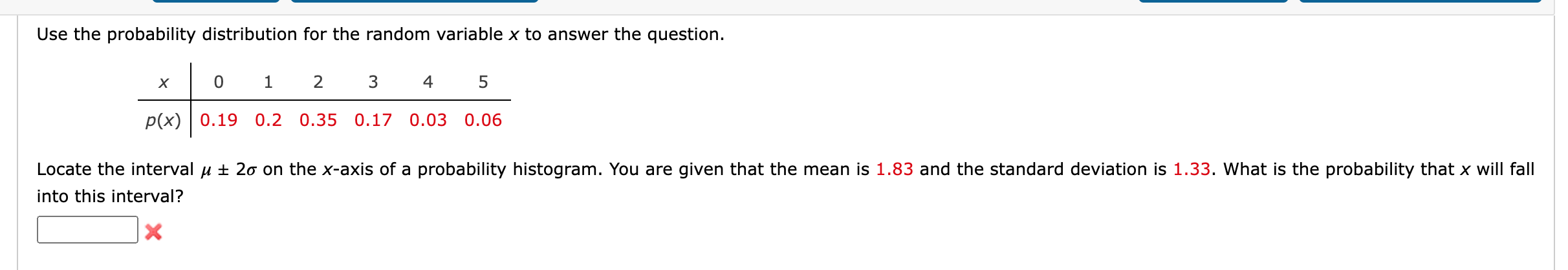 Solved Use the probability distribution for the random | Chegg.com