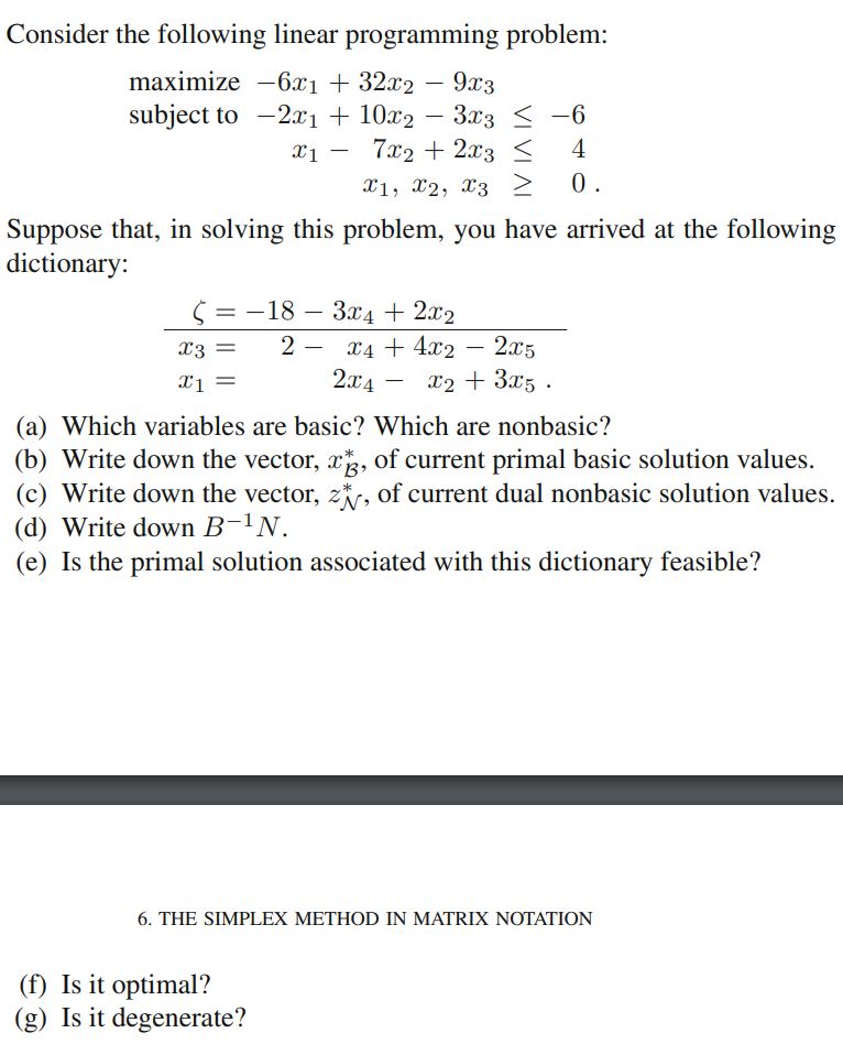 Solved Consider the following linear programming | Chegg.com