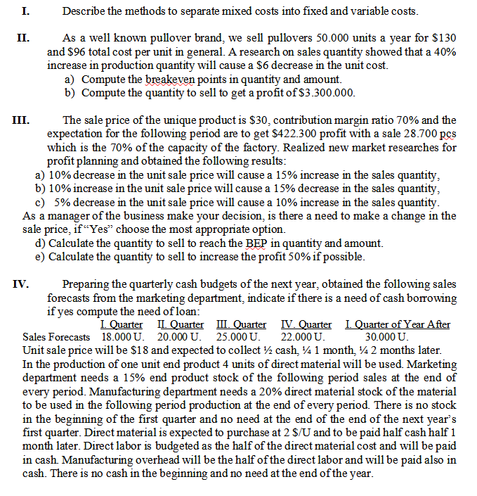 Managerial Accounting ProblemA step-by-step solutions | Chegg.com