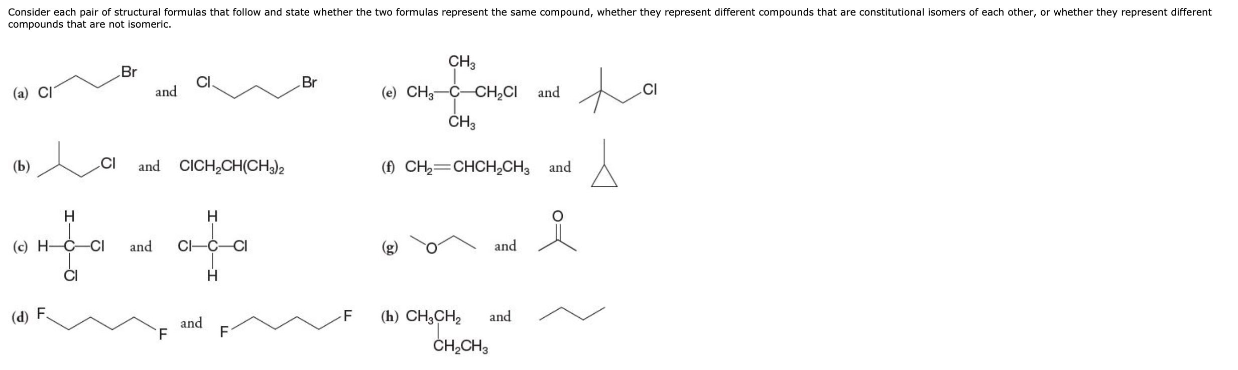 Solved Consider each pair of structural formulas that follow | Chegg.com
