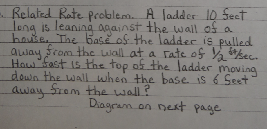 Solved 4. Related Rate problem. A ladder 10 feet long is | Chegg.com