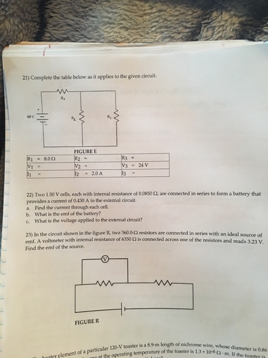 Solved 21) Complete the table below as it applies to the | Chegg.com