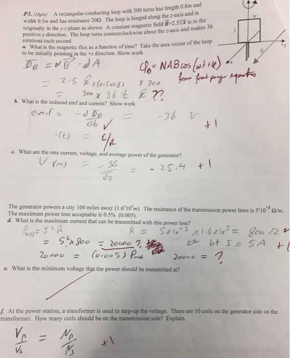 Solved P3. (ispts) A rectangular conducting loop with 300 | Chegg.com