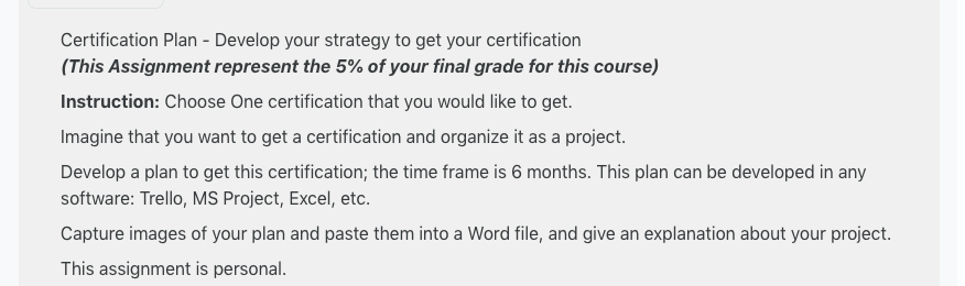Solved Certification Plan - Develop your strategy to get | Chegg.com