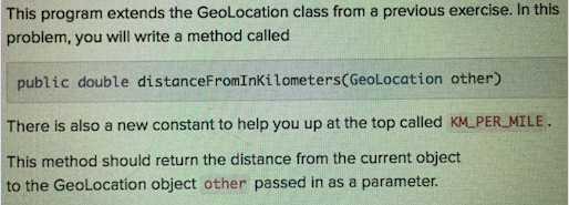 This program extends the GeoLocation class from a | Chegg.com